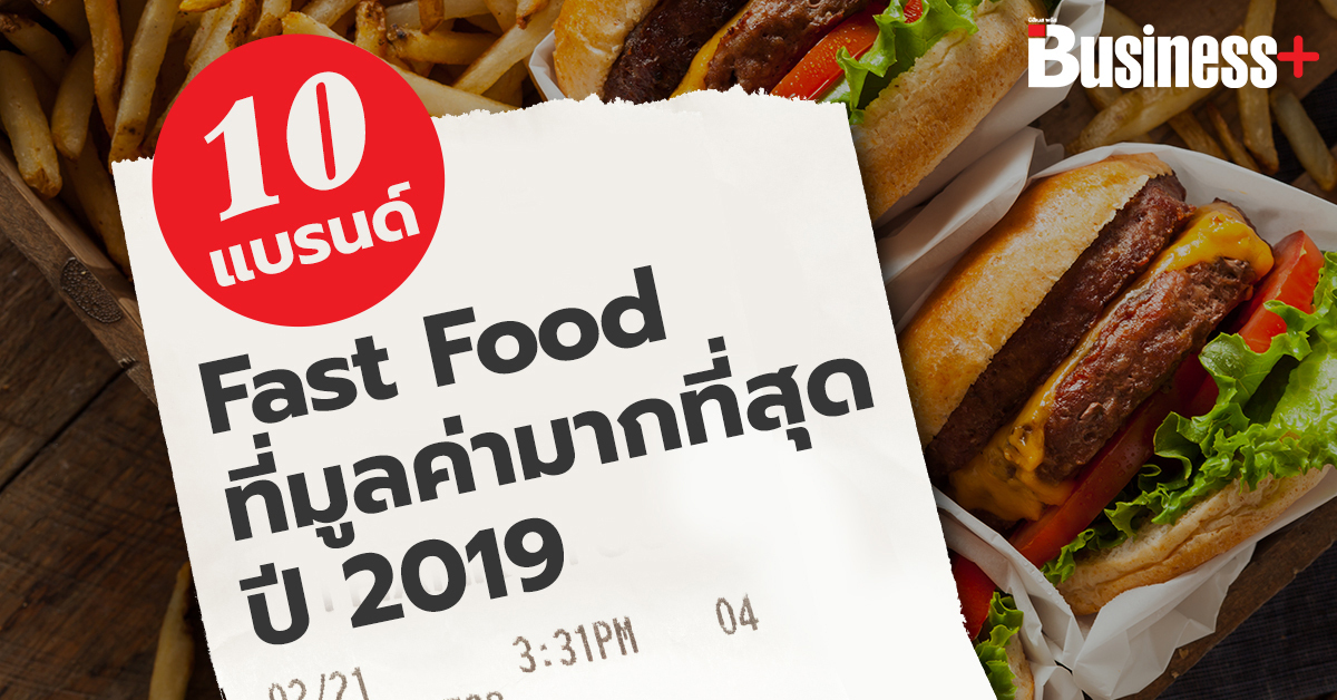 10 แบรนด์ Fast Food ที่มูลค่ามากที่สุดในโลกปี 2019 ที่น่าจับตามอง