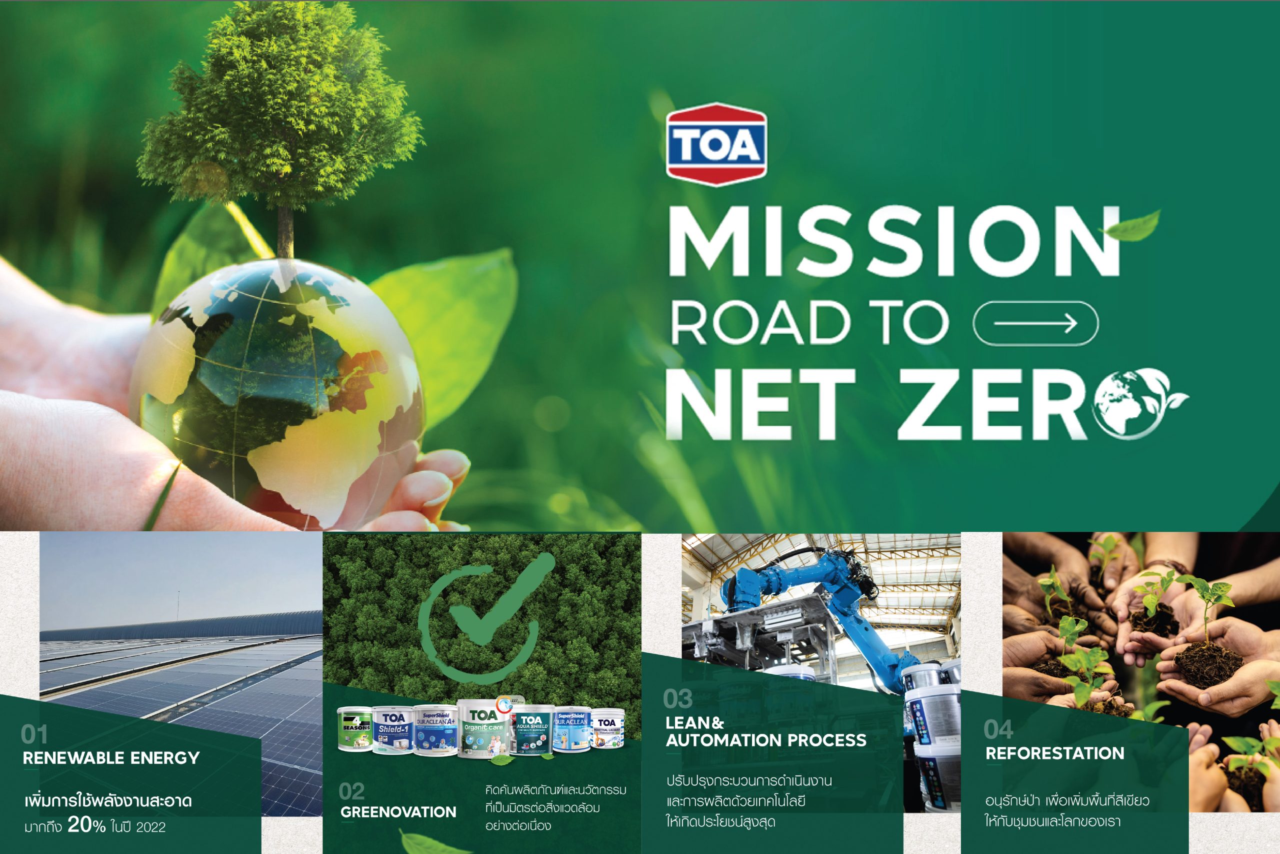 TOA เปิดตัวโครงการ ‘รักเรา รักษ์โลก’ เดินหน้าปลูกป่า 2 ล้านต้น มุ่งเป้าสู่องค์กร Net Zero ...